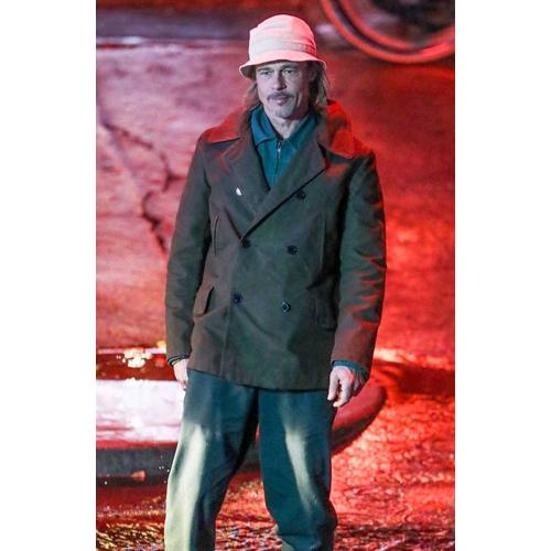 Bullet Train Brad Pitt Ladybug Green Cotton Trench Coat