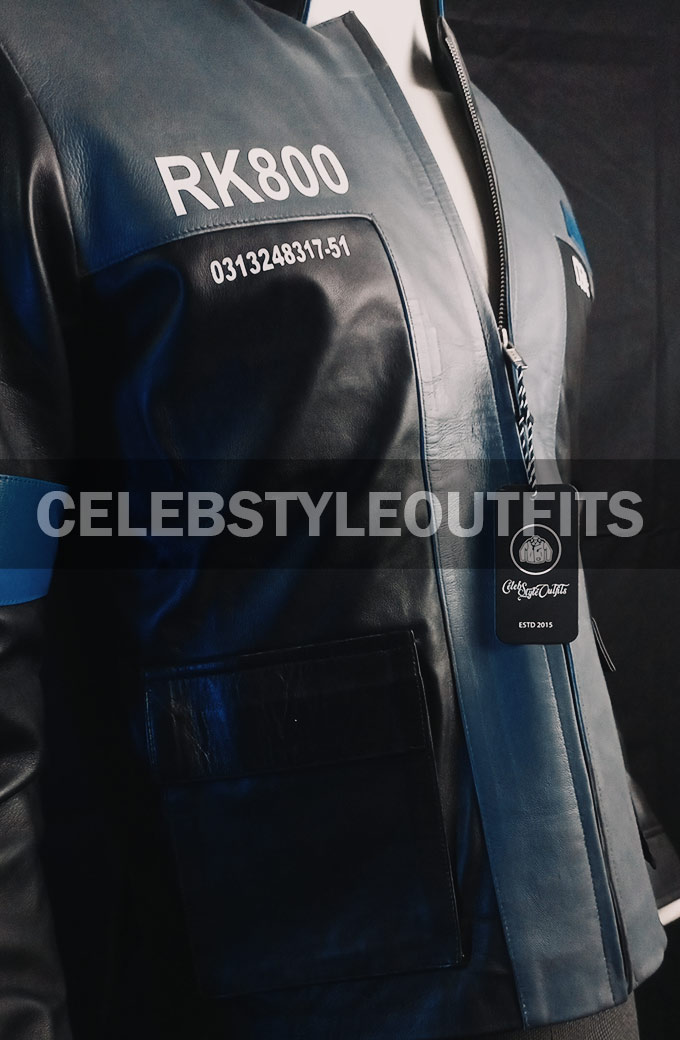 Detroit Become Human Connor RK800 Black Leather Cosplay Jacket
