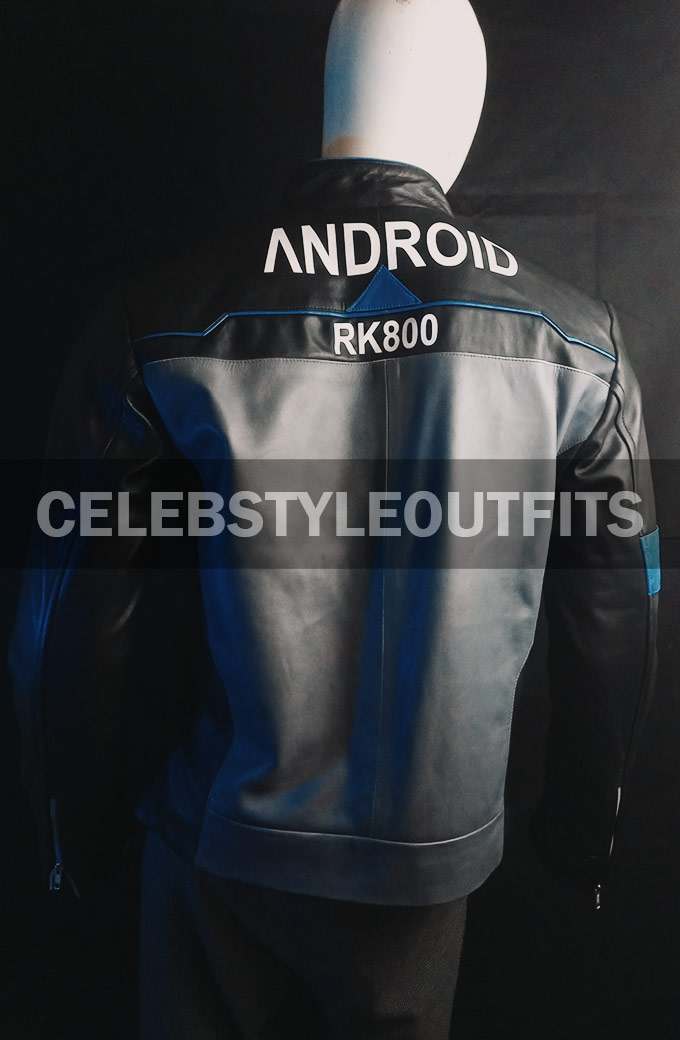 Detroit Become Human Connor RK800 Black Leather Cosplay Jacket
