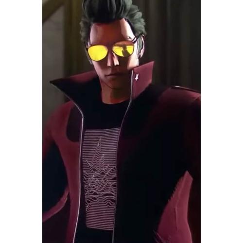 Travis Touchdown No More Heroes Cosplay Maroon Leather Jacket