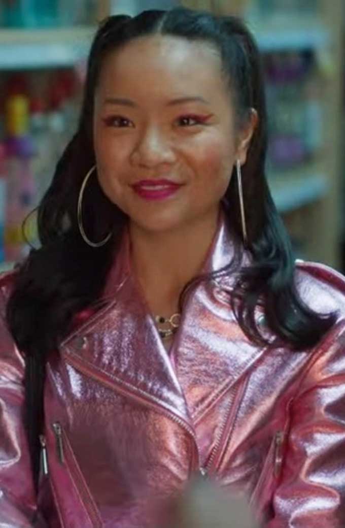 Jennifer Tong Fakes Rebecca Li Pink Leather Trench Coat