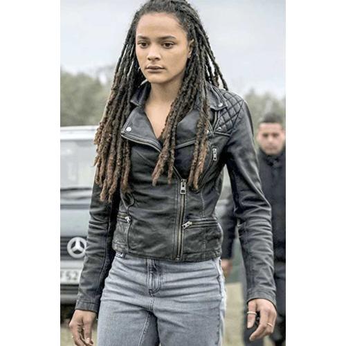 Alice Monaghan Hellboy Sasha Lane Biker Black Quilted Jacket