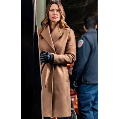 Jill Wagner Mystery 101 Amy Winslow Beige Wool Trench Coat