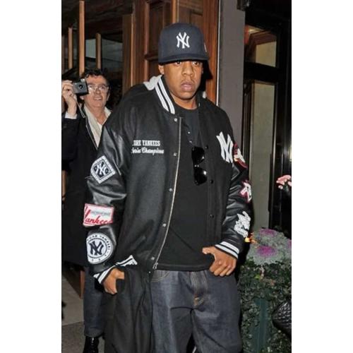 Jay Z Street Mens Casual Bomber Black Fleece Varsity Jacket