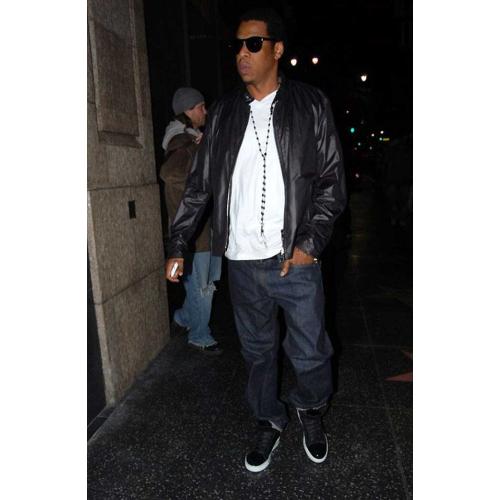 Jay Z Street Style Mens Casual Bomber Black Parachute Jacket