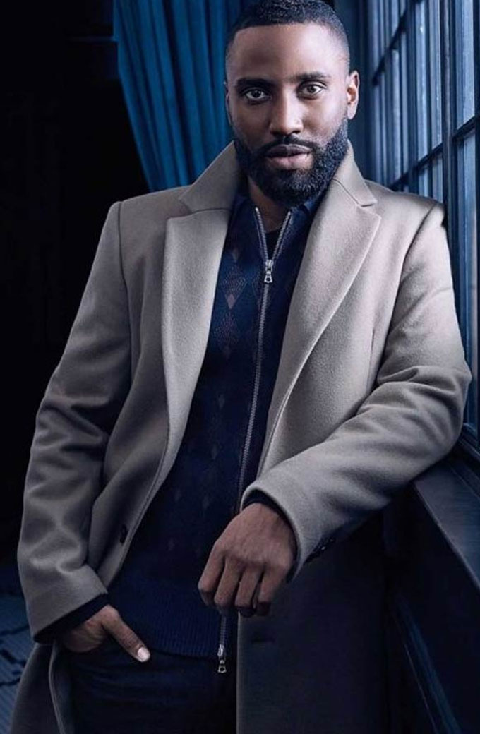 John David Washington CIA Agent Tenet Black Cotton Jacket