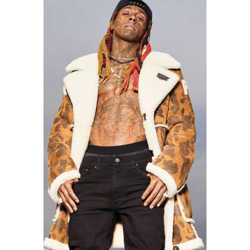 Lil Wayne A Bathing Ape x UGG Shearling-Lined Brown Wool Coat