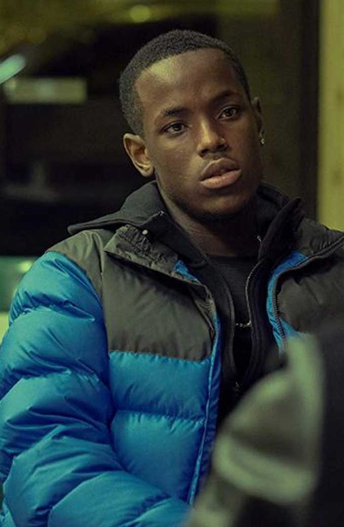 Top Boy Micheal Ward Jamie Blue Parachute Puffer Jacket