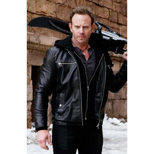 The Last Sharknado Fin Shepard Black Genuine Leather Jacket