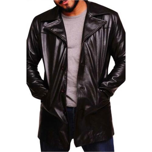 Jimmy McNulty The Wire Dominic West Black Leather Coat