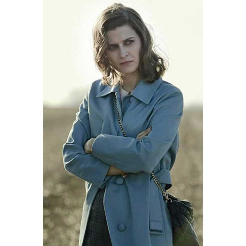 Pennyworth Emma Paetz Martha Kane Belted Blue Cotton Coat