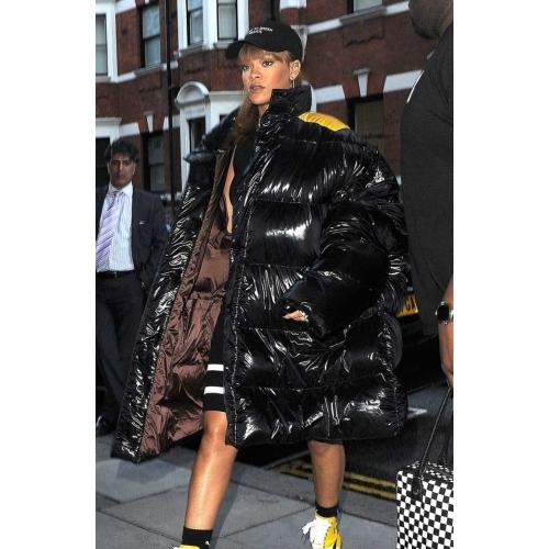 Rihanna Womens Casual Bomber Polyester Quilted Puffer Coat