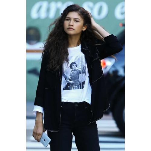 Spider Man Far From Home Movie Zendaya Black Cotton Jacket