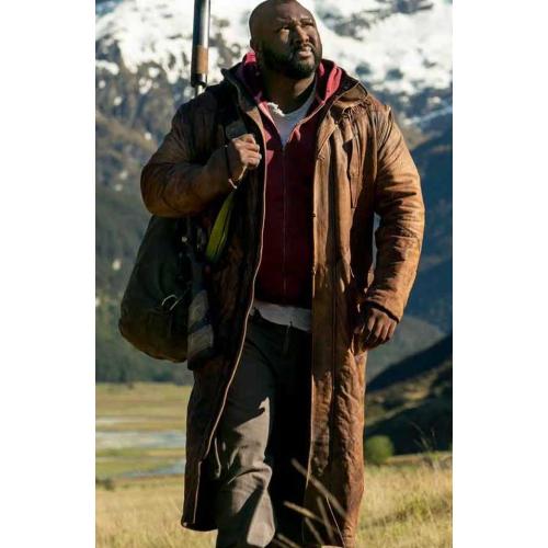 Sweet Tooth Nonso Anozie Tommy Jepperd Brown Leather Coat