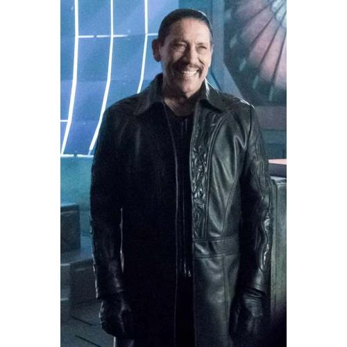 The Flash Danny Trejo Breacher Black Leather Trench Coat