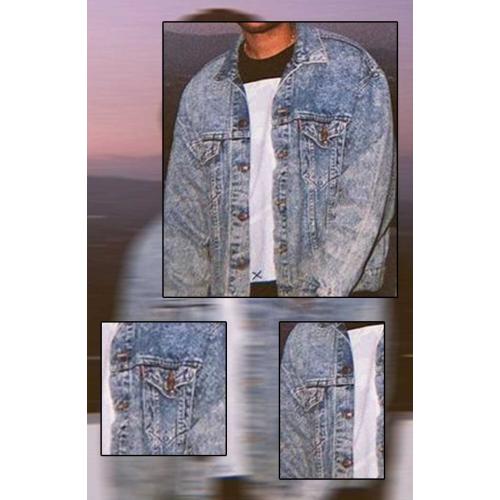 The Weeknd Mens Casual Street Style Bomber Blue Denim Jacket