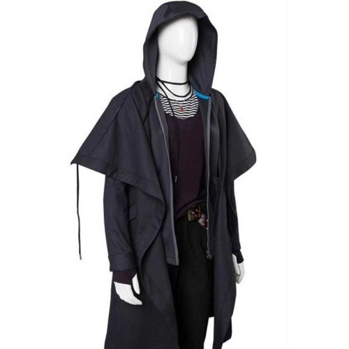 Titans Raven Rachel Roth Teagan Croft Hooded Black Cotton Coat
