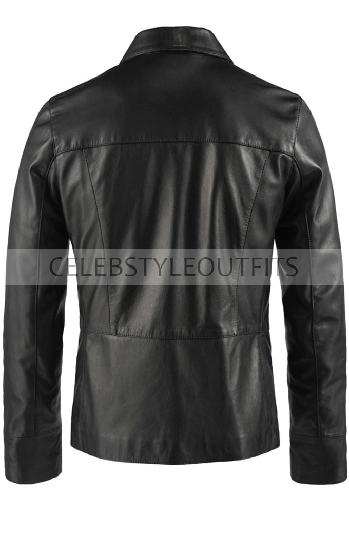 Damon Salvatore Vampire Diaries TV Series Black Leather Jacket