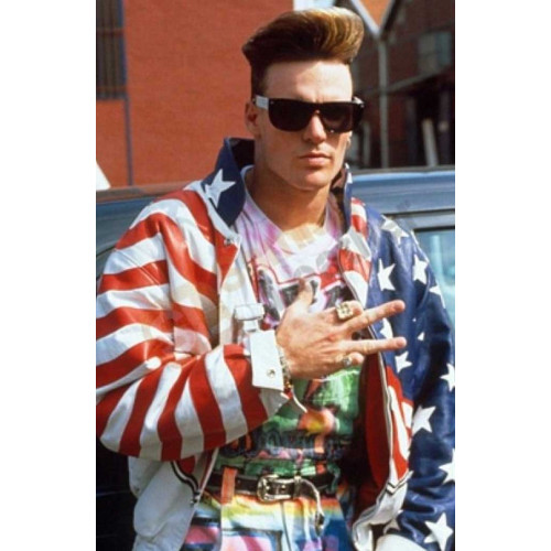 Robert Matthew Rapper Vanilla Ice American Flag Biker Jacket