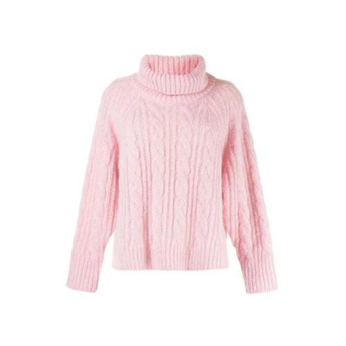 Wednesday Emma Myers Enid Sinclair Pink Wool Knitted Sweater