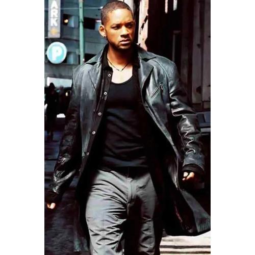 Detective Del Spooner I Robot Movie Will Smith Trench Coat