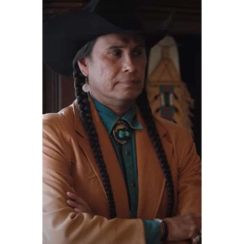 Yellowstone Moses J Brings Plenty Mo Brown Leather Blazer