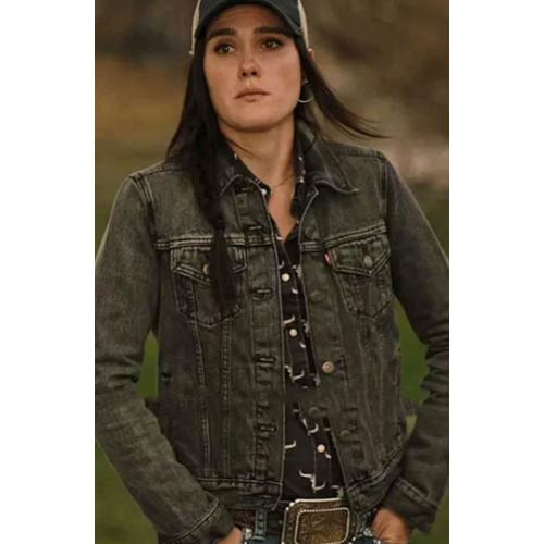 Eden Brolin Yellowstone TV Series Mia Black Denim Jacket